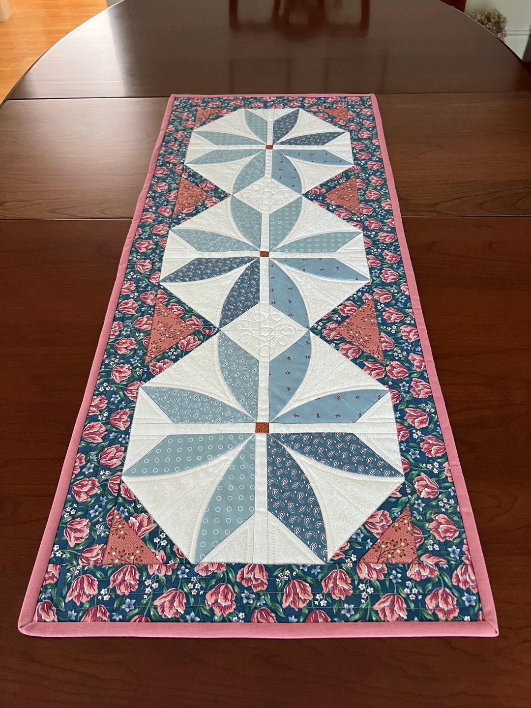 Quilted Pretty Posies Table Runner 16x48 - Etsy