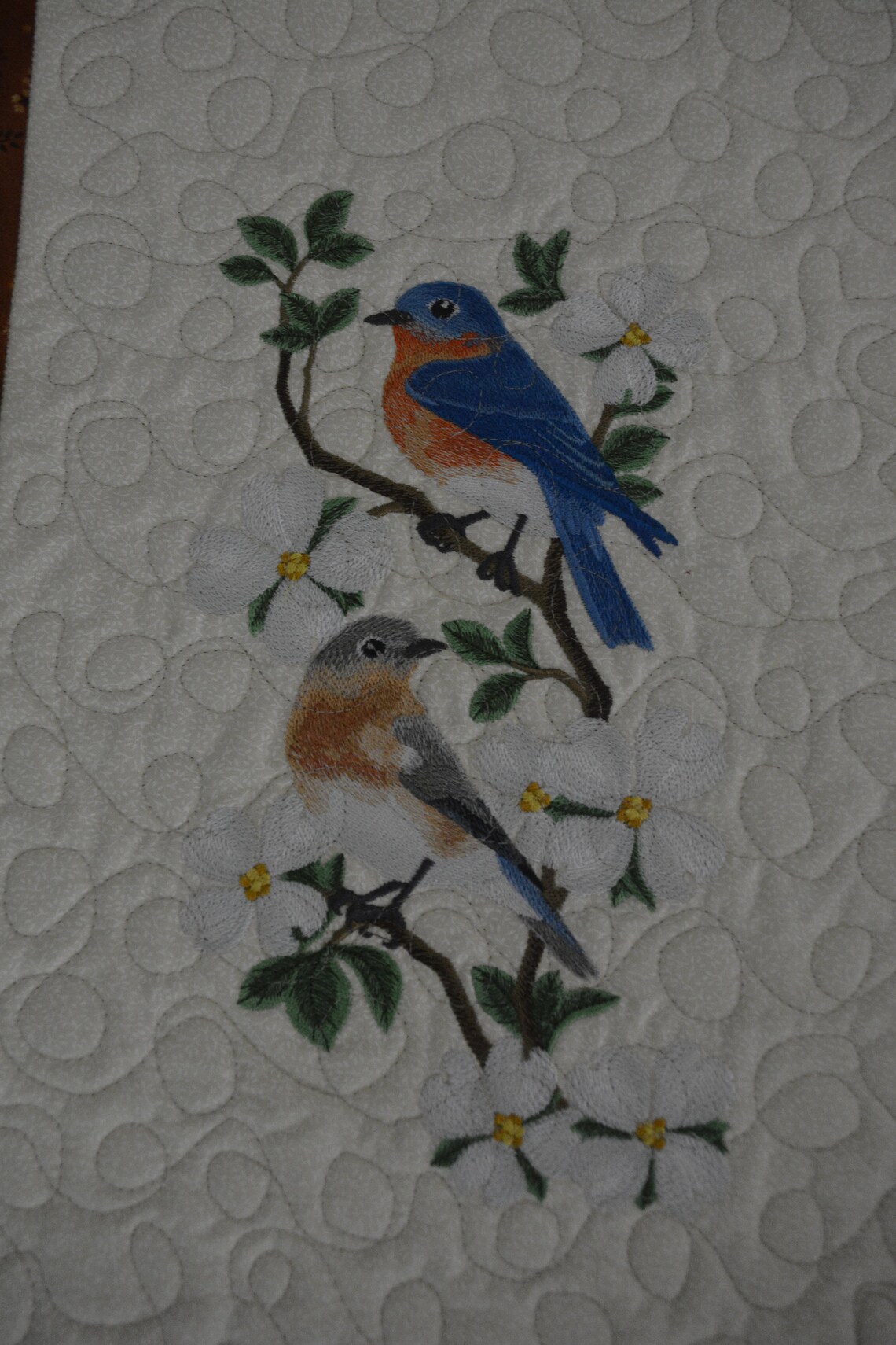 Quilted Embroidered Blue Birds Wall Hanging 20.5x25.5 - Etsy