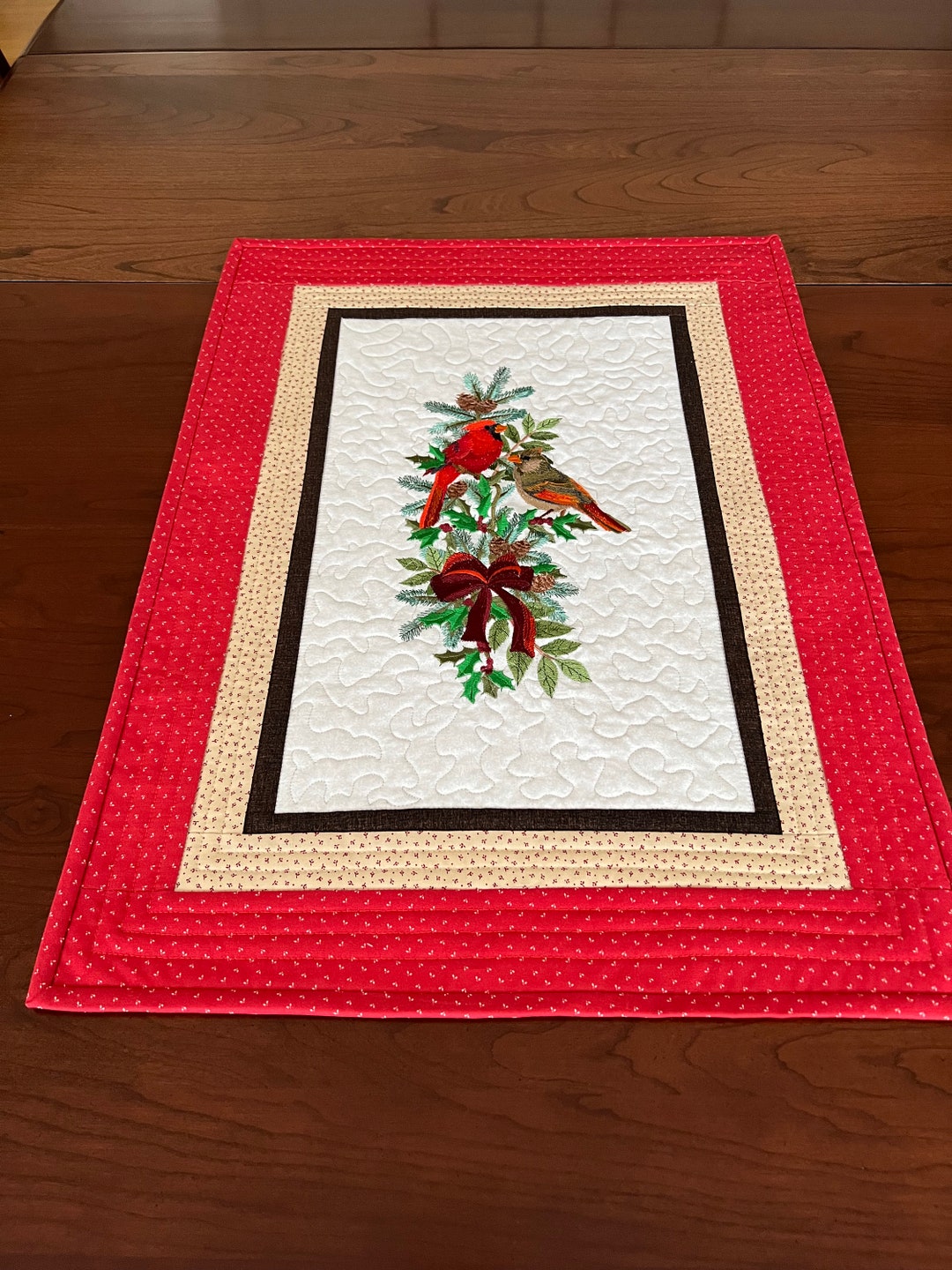 Quilted Christmas Cardinals Table Runner or Wall Hanging - Etsy