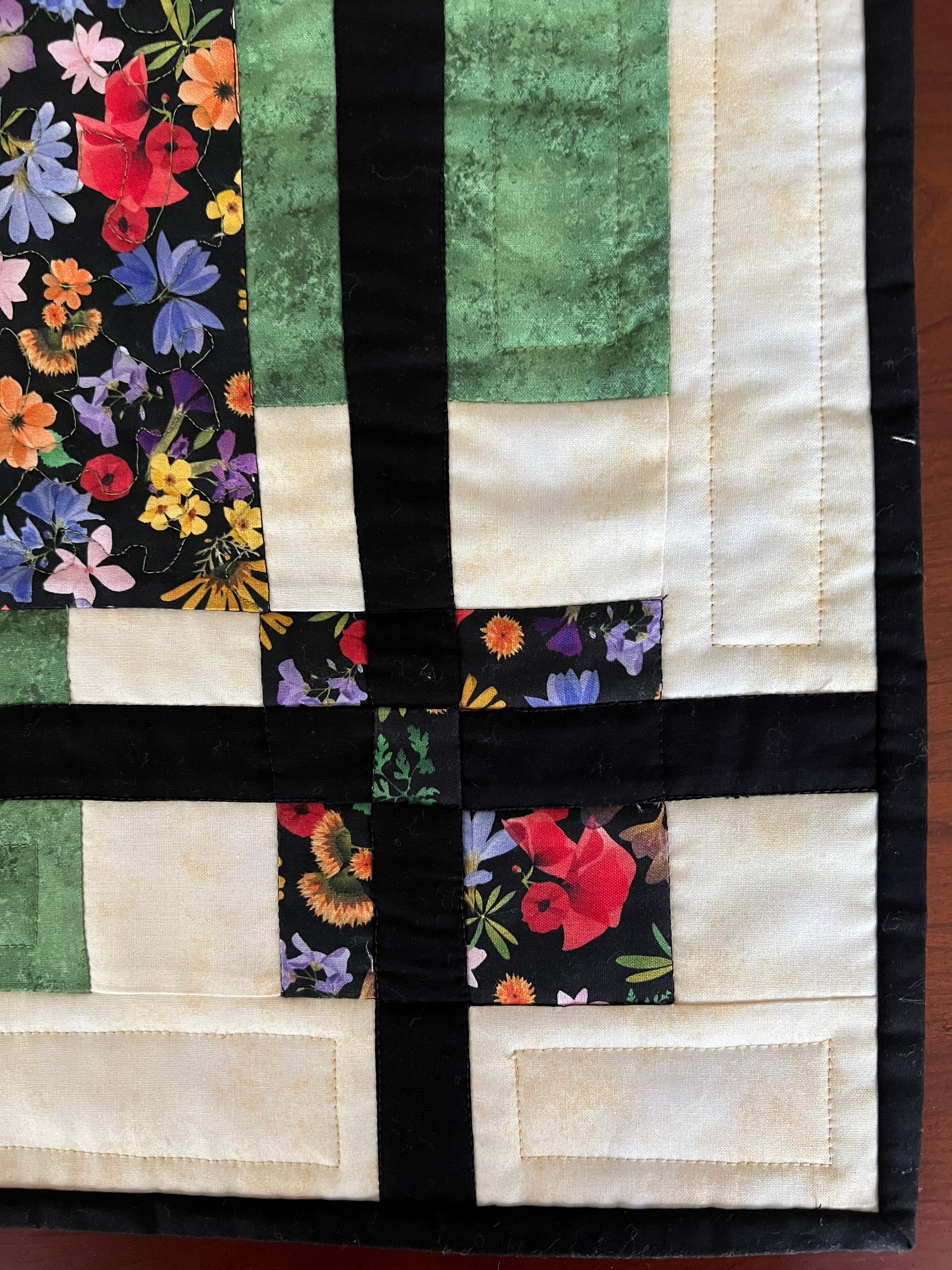 Quilted Floral Cascade Table Runner 24x34 - Etsy
