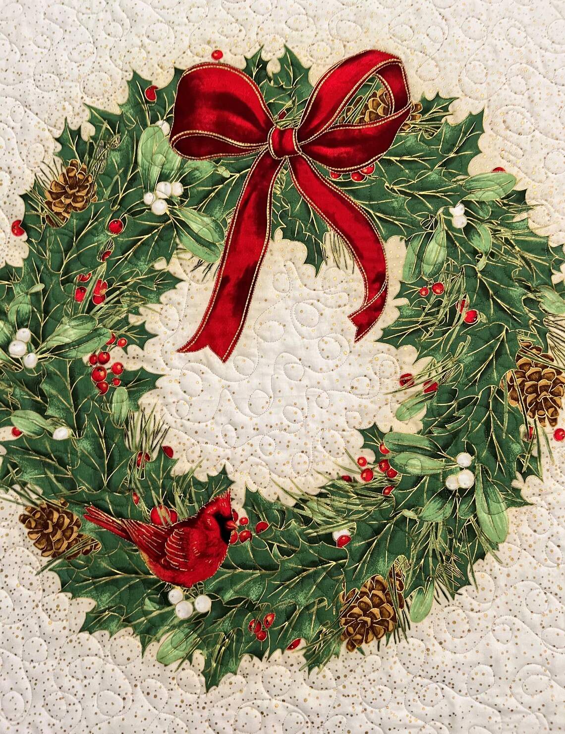 Quilted Christmas Wreath Wall Hanging or Table Topper - Etsy