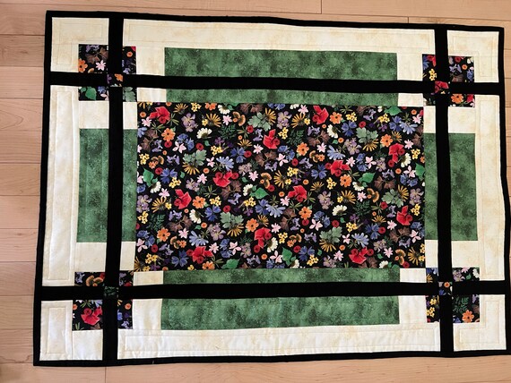 Quilted Floral Cascade Table Runner 24x34 - Etsy
