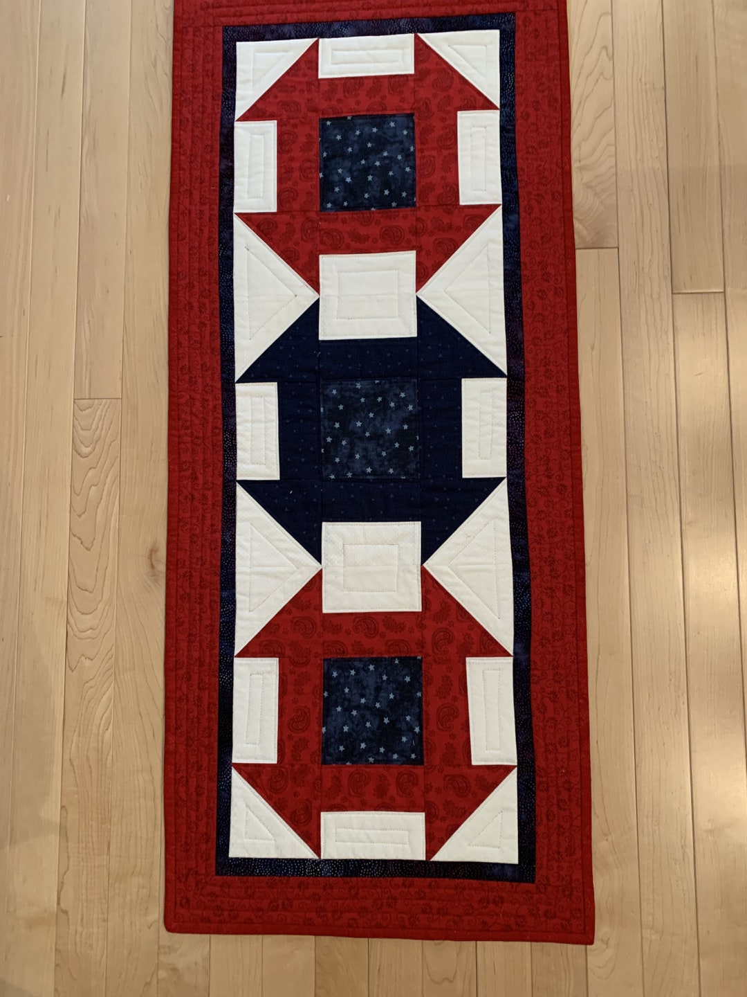 Quilted Americana Table Runner 18"x43" - Etsy