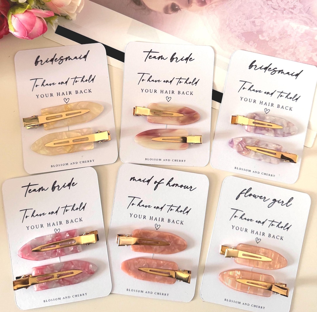 Maid of Honour Proposal Gift, No Crease Getting Ready Hair Clip, Set of ...