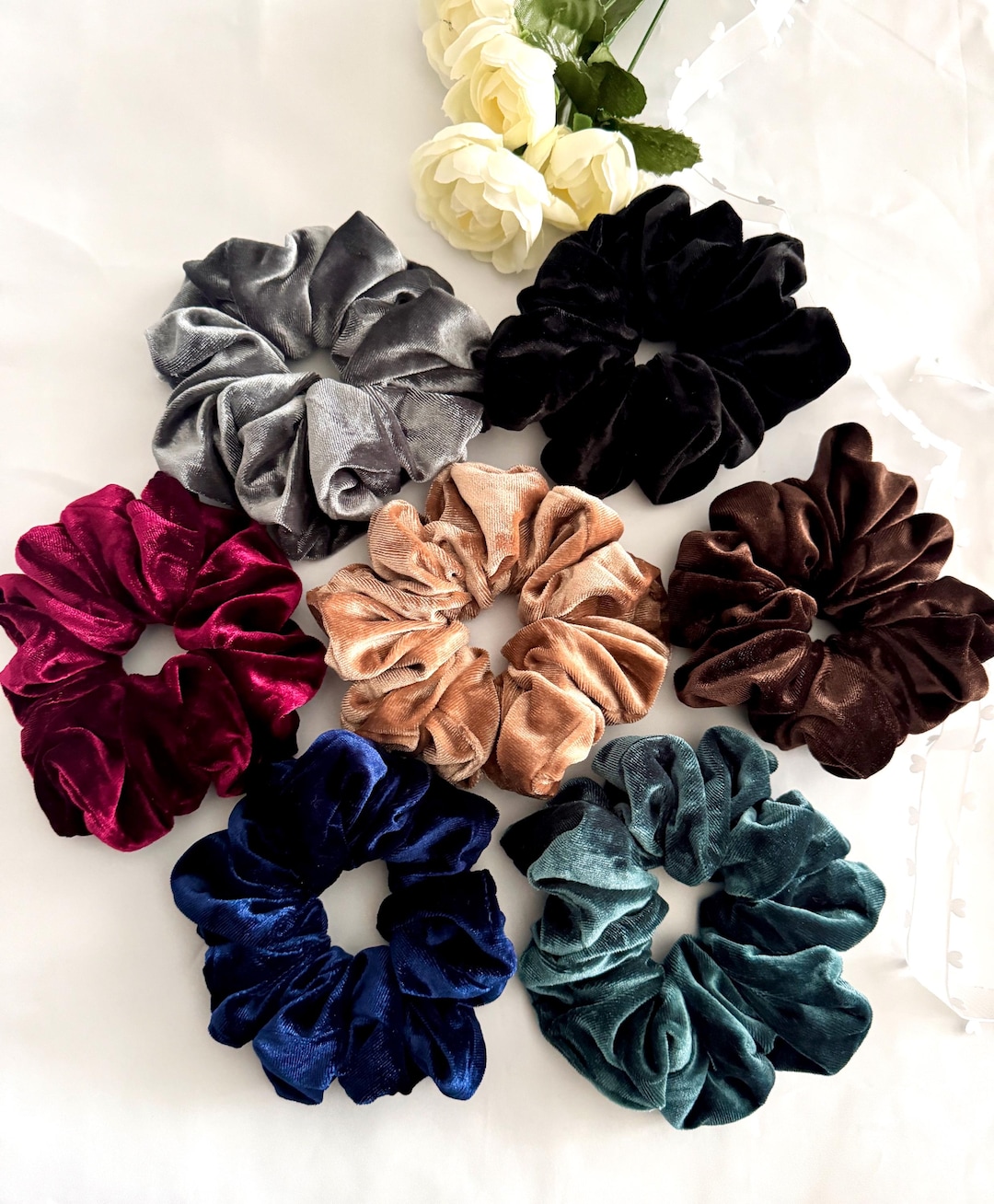 Large Velvet Scrunchies, Oversized Scrunchies Velvet, Stretchy Velvet ...