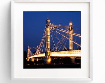 Square Print London Bridge Wall Art Albert Bridge London | Etsy