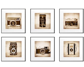 Vintage Camera Set of 6 Prints Camera Wall Art Gift for | Etsy