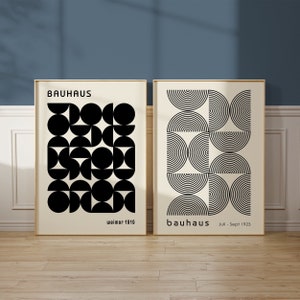 Bauhaus Print Set 2 Posters Modern Art Bauhaus Poster Minimalist Decor ...