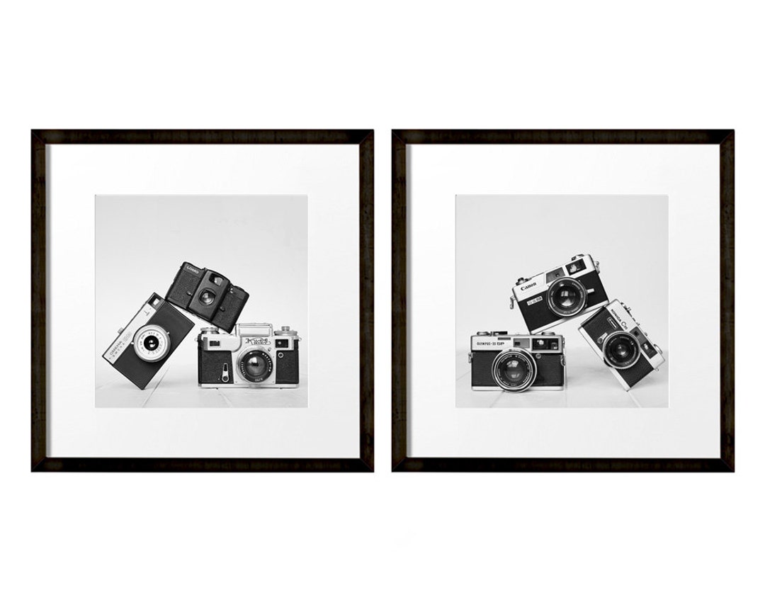 Vintage Camera Art, Large Wall Art, Square Camera Prints, Set of 2 ...