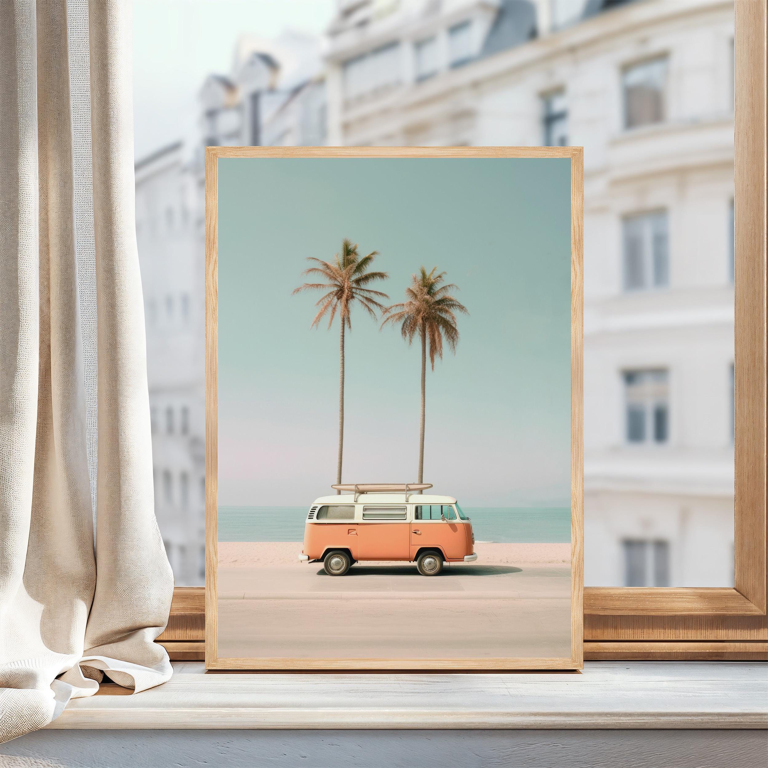 Retro Surf Posters Beach Art Print Set of 3 Pastel Summer Prints for ...