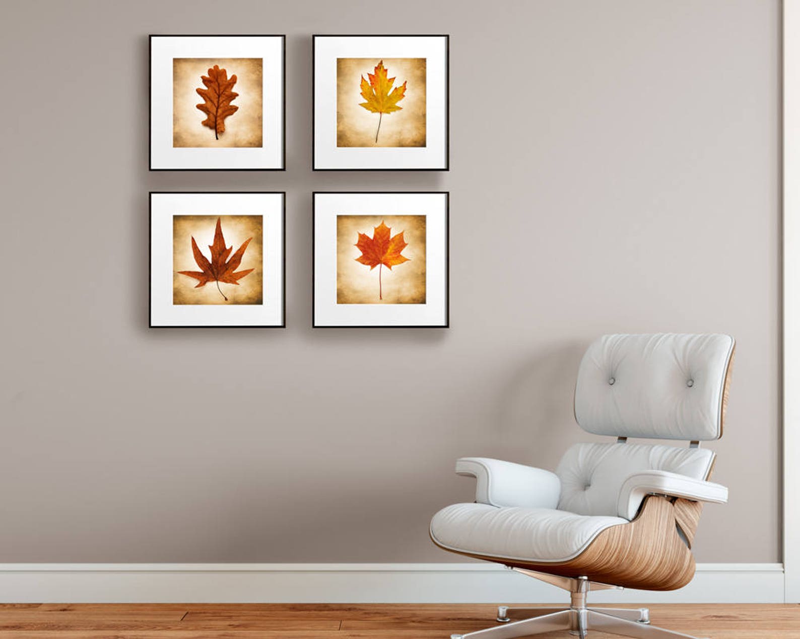 Rustic Nature Decor Large Botanical Prints Set of 4 Prints | Etsy