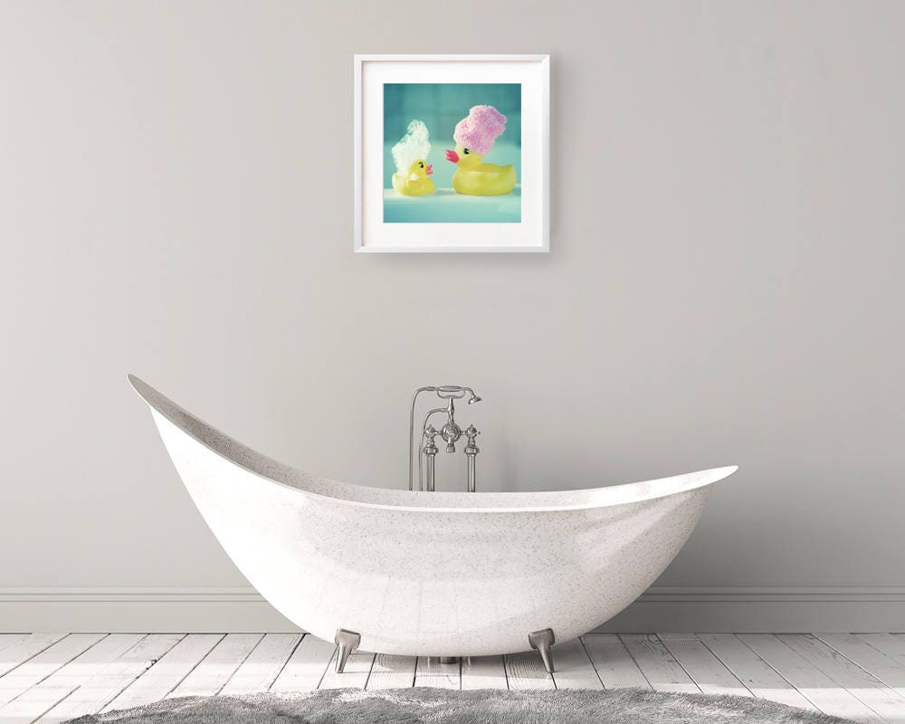 Cute Rubber Duck Print Nursery Wall Art Aqua Wall Art | Etsy UK