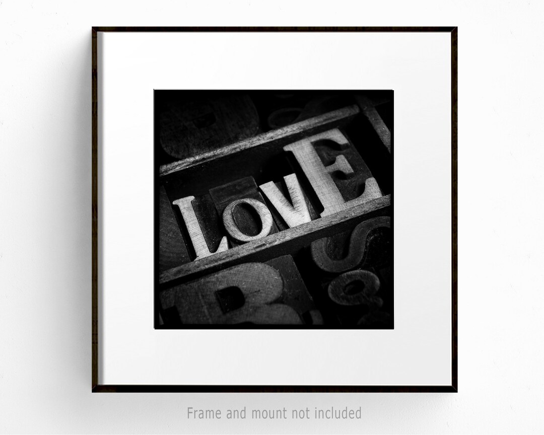 Love Print Made From Vintage Printing Blocks Inspirational - Etsy