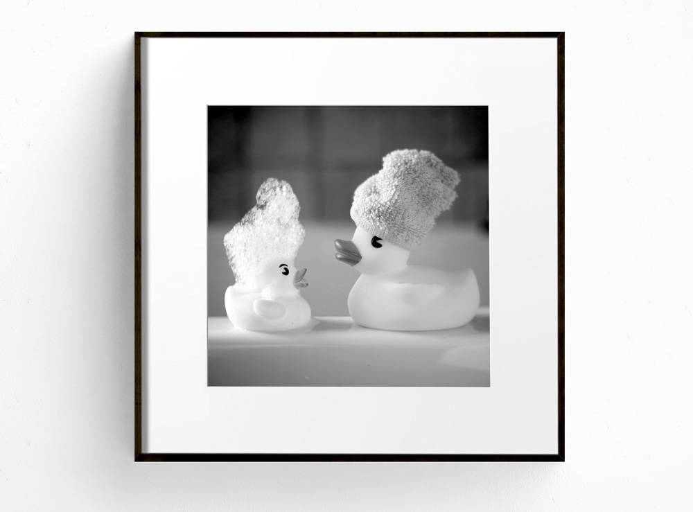 Cute Rubber Duck Print Nursery Wall Art Aqua Wall Art Square Print ...