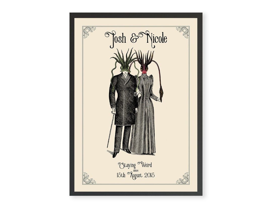 Personalised Couples Gift, Anniversary Gift, Surreal Wedding Gift ...