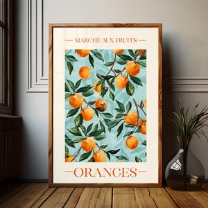 Oranges Art French Kitchen Citrus Poster Summer Decor Kitchen Gift for ...