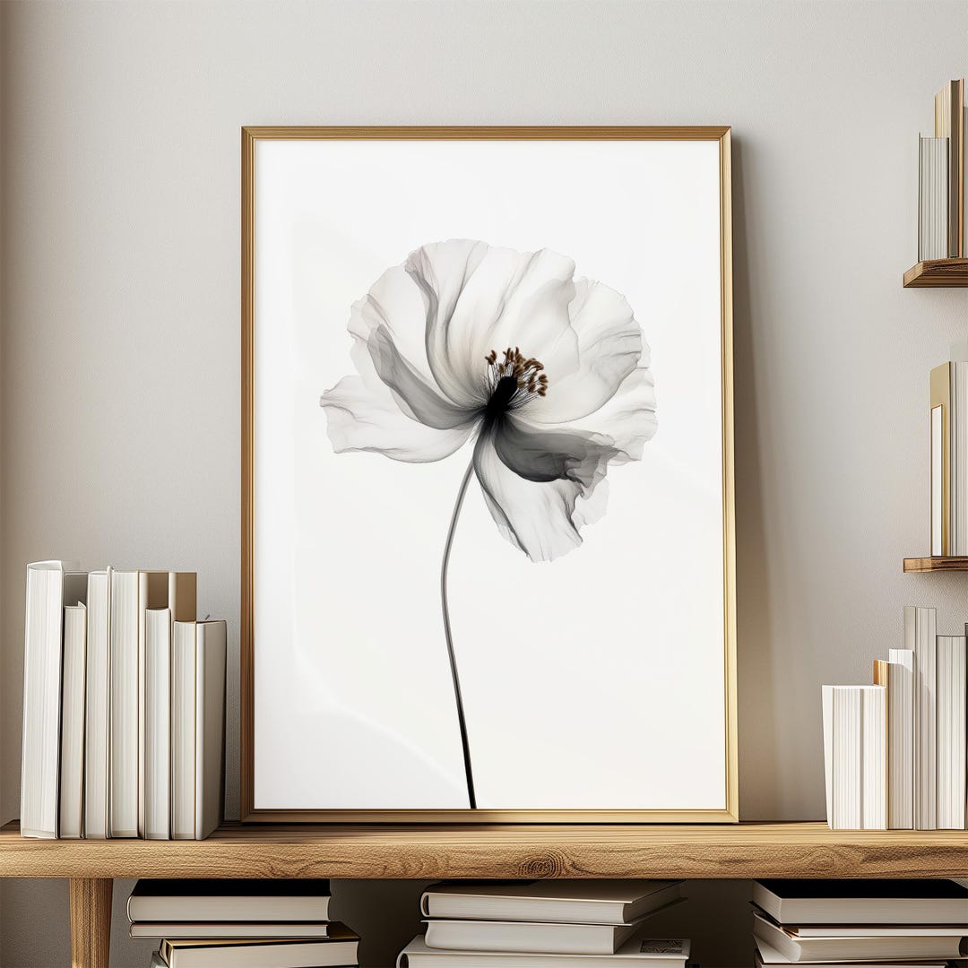 X-ray Flower Art Botanical Wall Decor Poppy Print Modern Floral ...