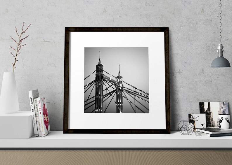 Square Print London Bridge Wall Art Albert Bridge London - Etsy UK