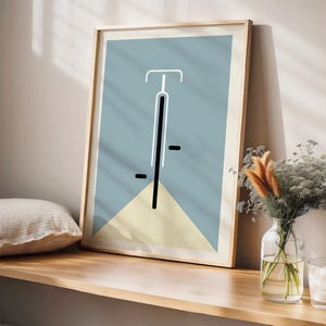 Cycling Print Gift for Cyclist Wall Art Sage Green Modern Minimalist ...