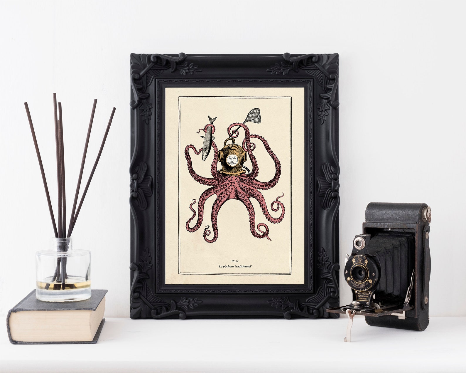 Vintage Octopus Print Surreal Wall Art Vintage Gothic Art - Etsy UK