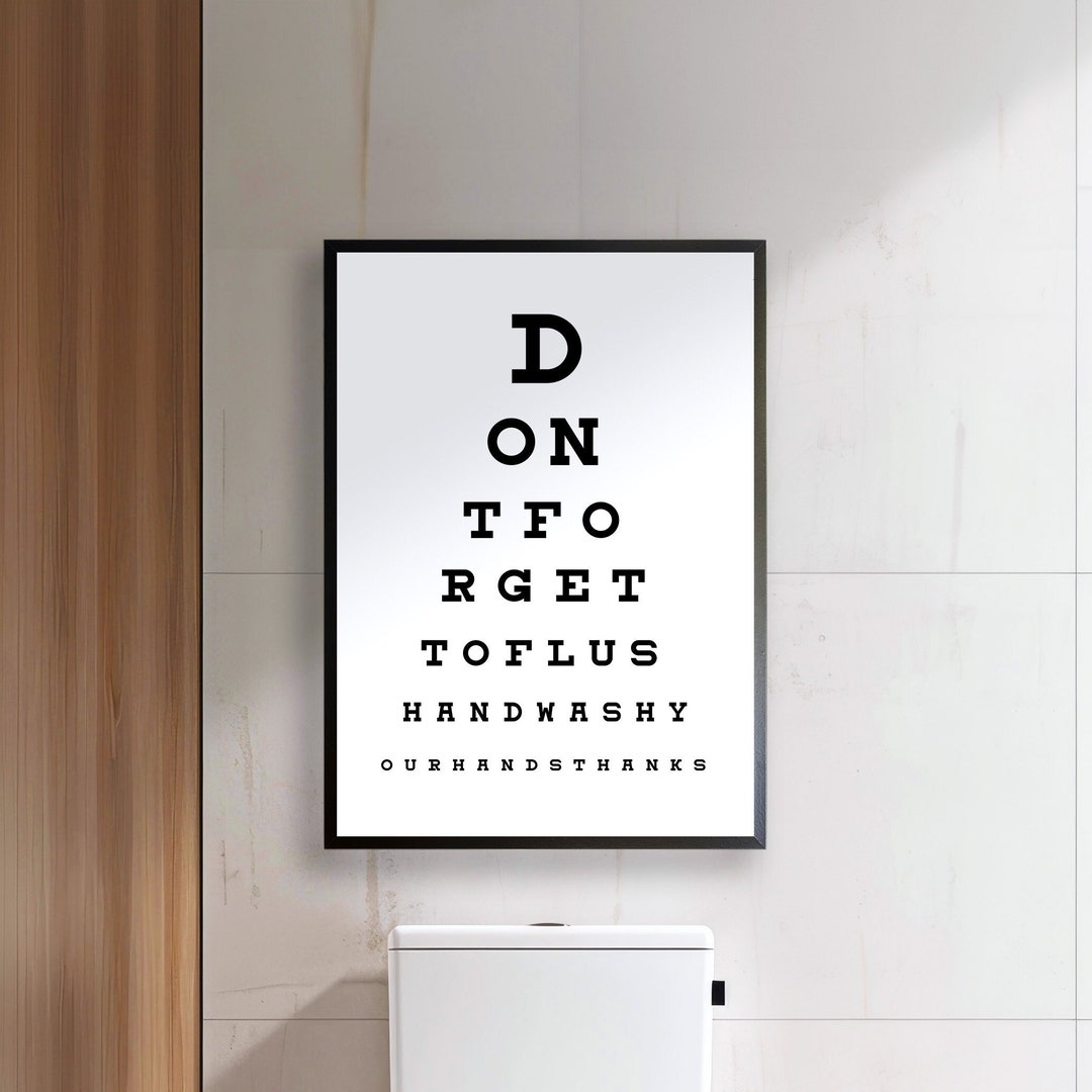 Fun Bathroom Decor Toilet Sign Wash Your Hands Print for Restroom ...