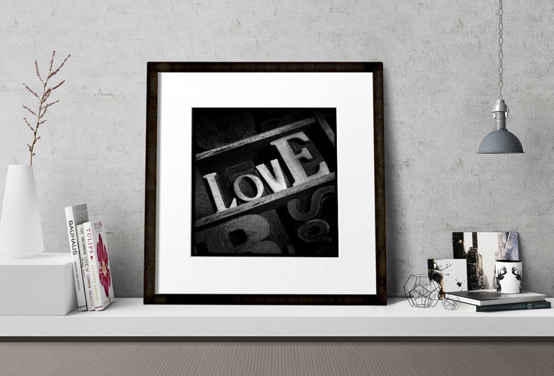 Love Print Made From Vintage Printing Blocks Inspirational - Etsy