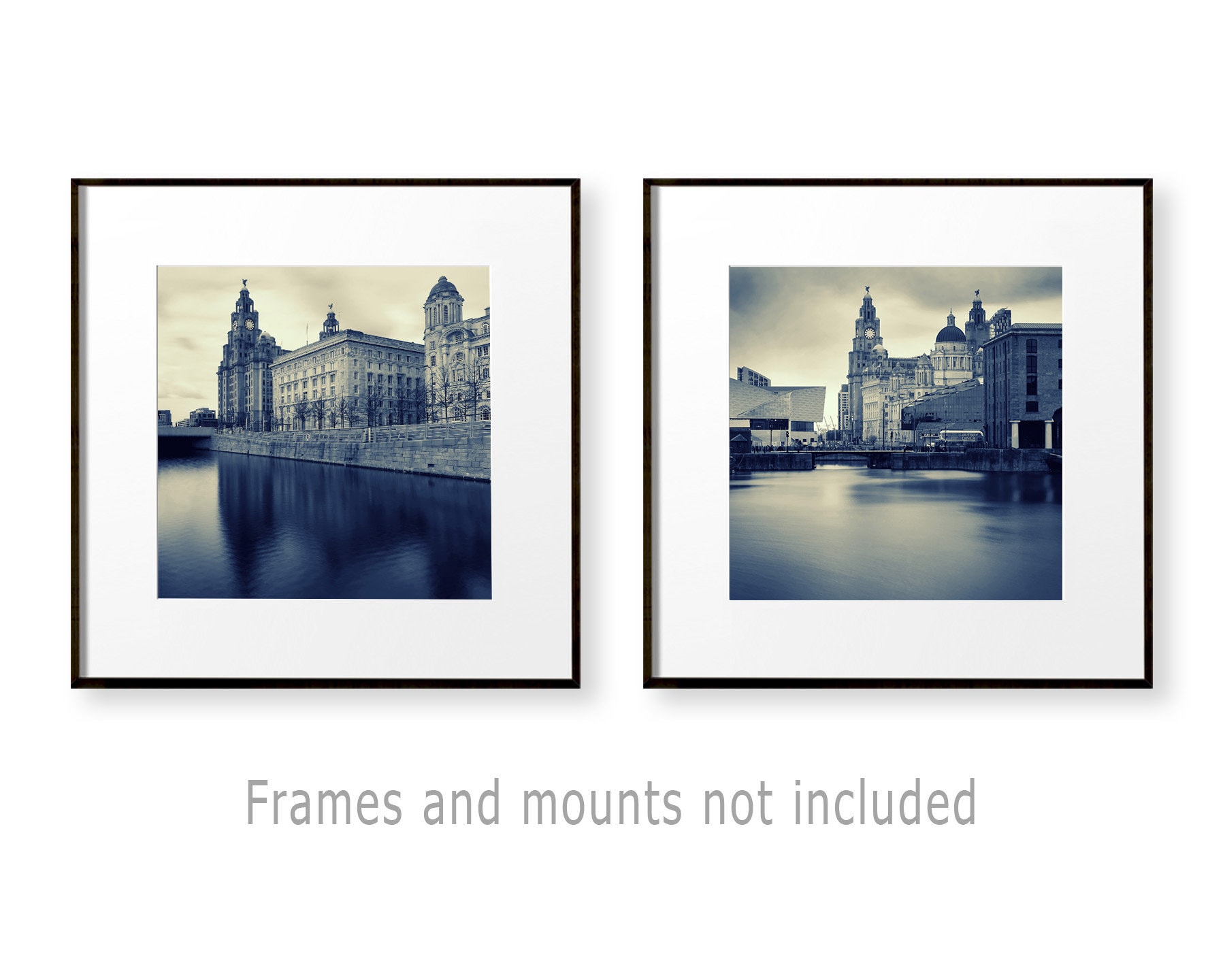 Liverpool Wall Art Set Liverpool Skyline Architecture Print Pair Modern ...