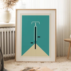 Cycling Print Gift for Cyclist Wall Art Sage Green Modern Minimalist ...