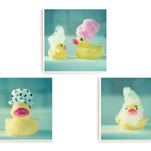 Set of 3 Cute Rubber Duck Prints Bathroom Wall Art Set Kid's Bathroom ...