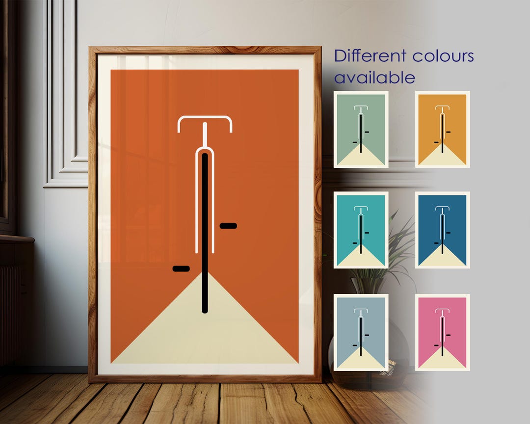 Cycling Print Gift for Cyclist Wall Art Sage Green Modern Minimalist ...