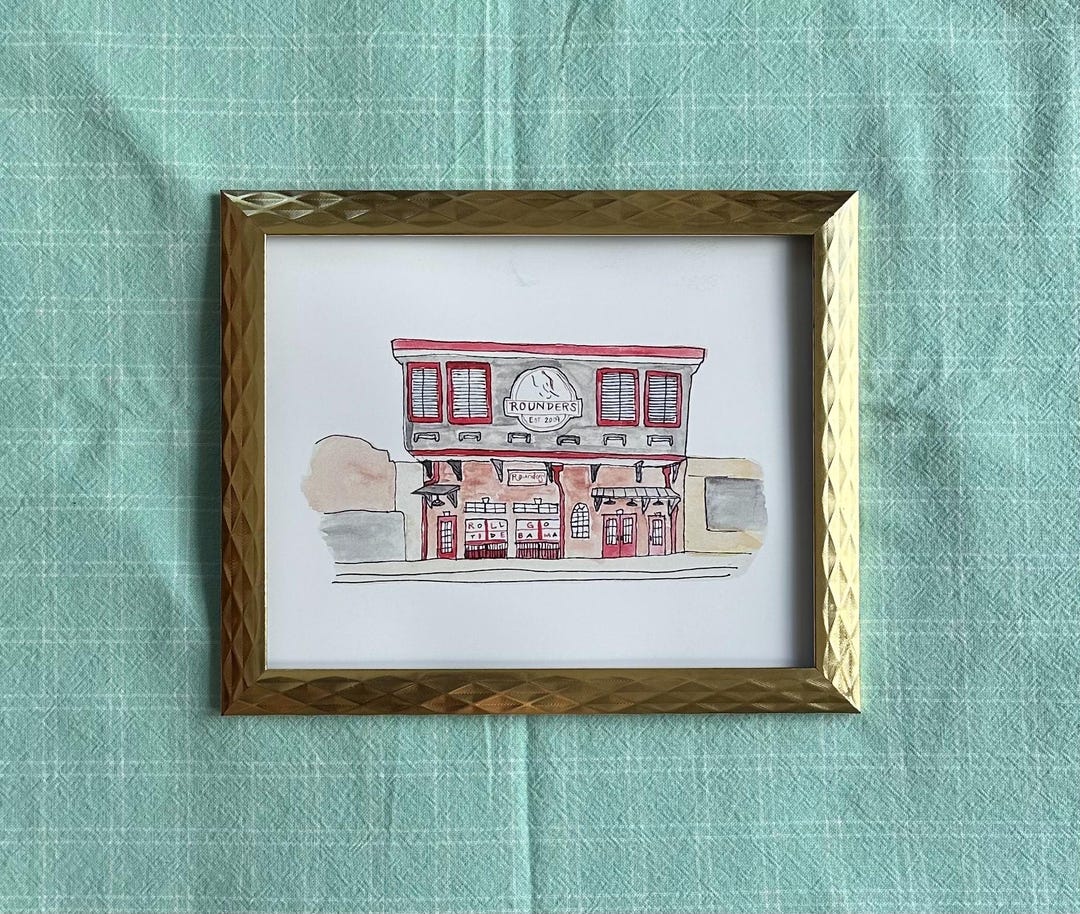 Rounders, Tuscaloosa AL Watercolor Print - Etsy