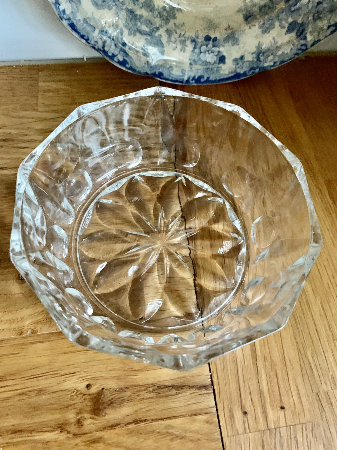 Vintage Cut Glass Bowl: Diamond Pattern Trifle Bowl - Etsy