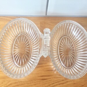 Vintage Clear Glass Divided Serving Bowl. - Etsy