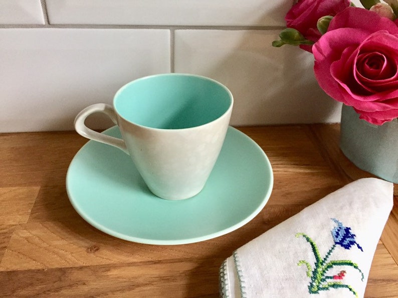 Retro Poole Pottery Tea Cup. 1950's Two Tone Glamour. - Etsy