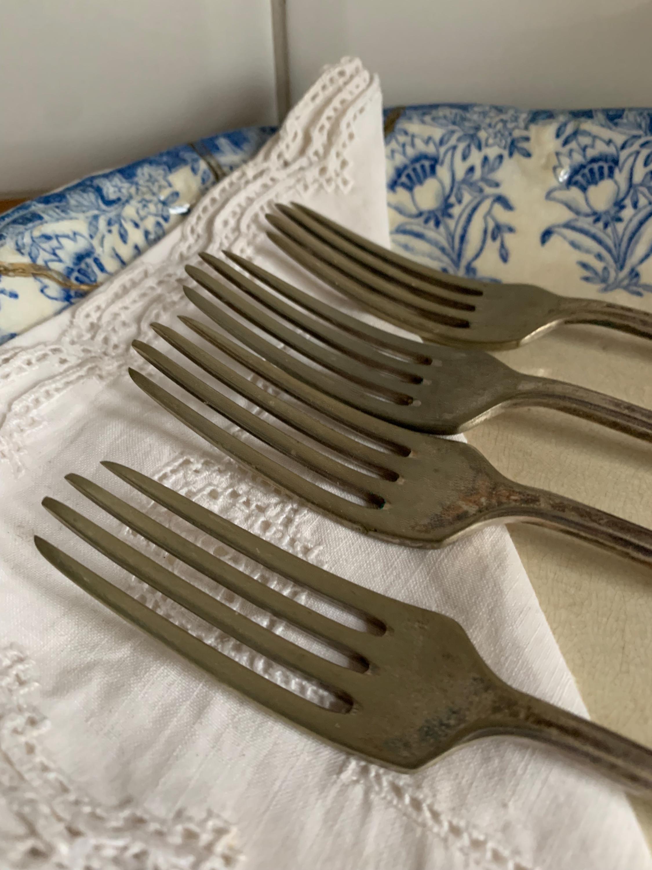 Vintage Silver Plate Dining Forks. Set of 4. Priestly and Moore ...