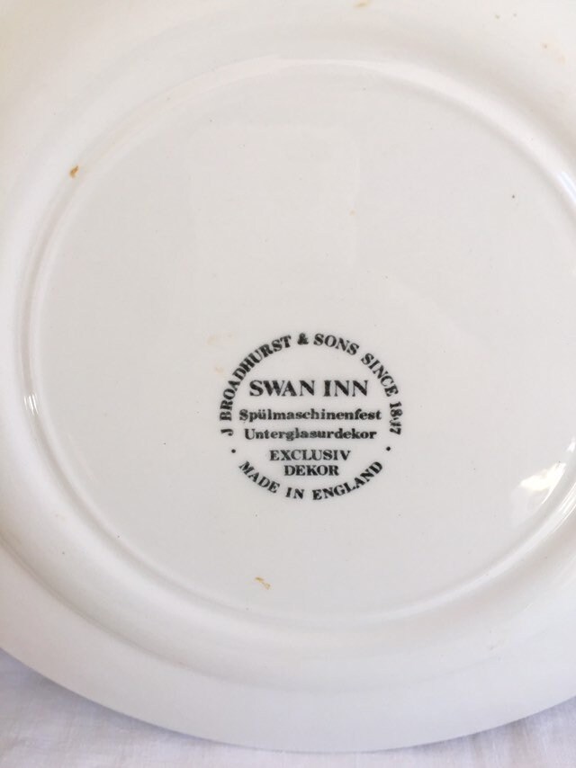 Vintage Blue and White J.broadhurst & Sons swan - Etsy