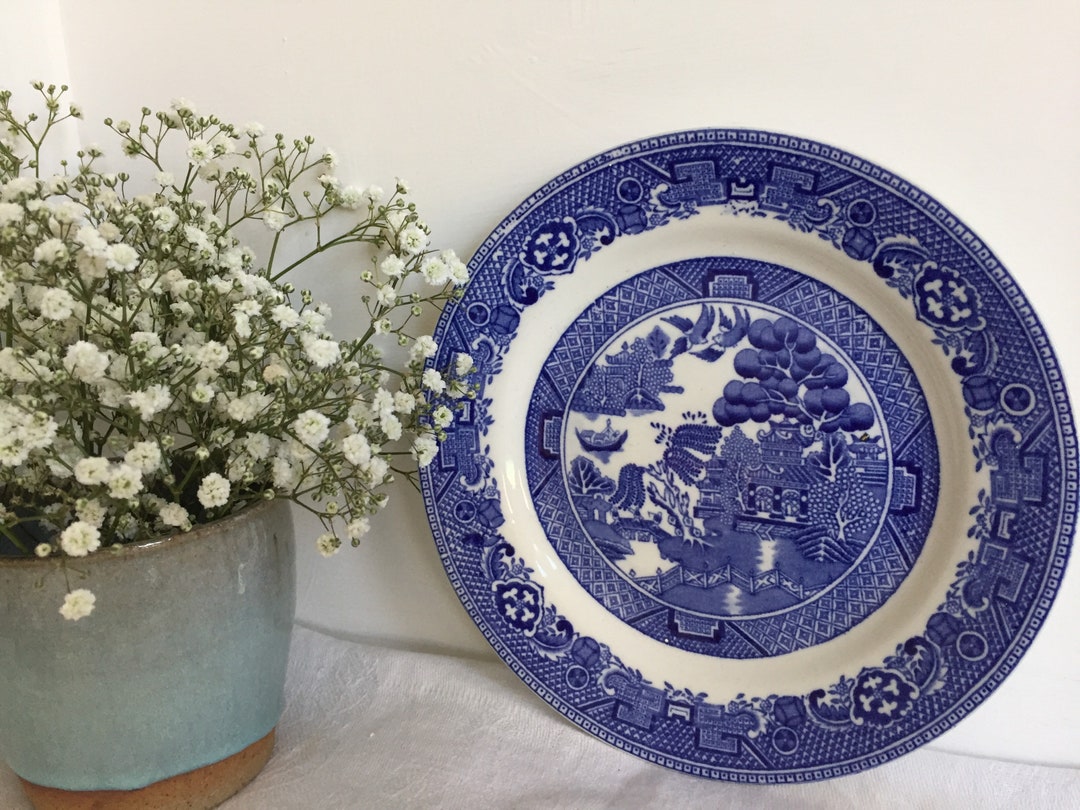 Antique Blue and White Willow Pattern Soup Bowls - Etsy
