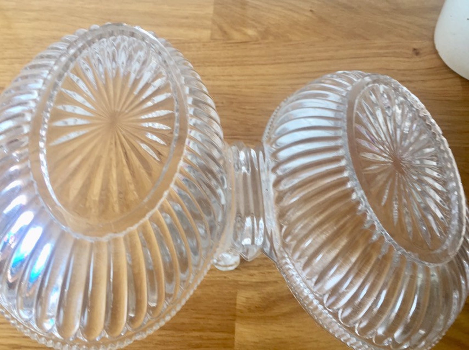 Vintage Clear Glass Divided Serving Bowl. - Etsy