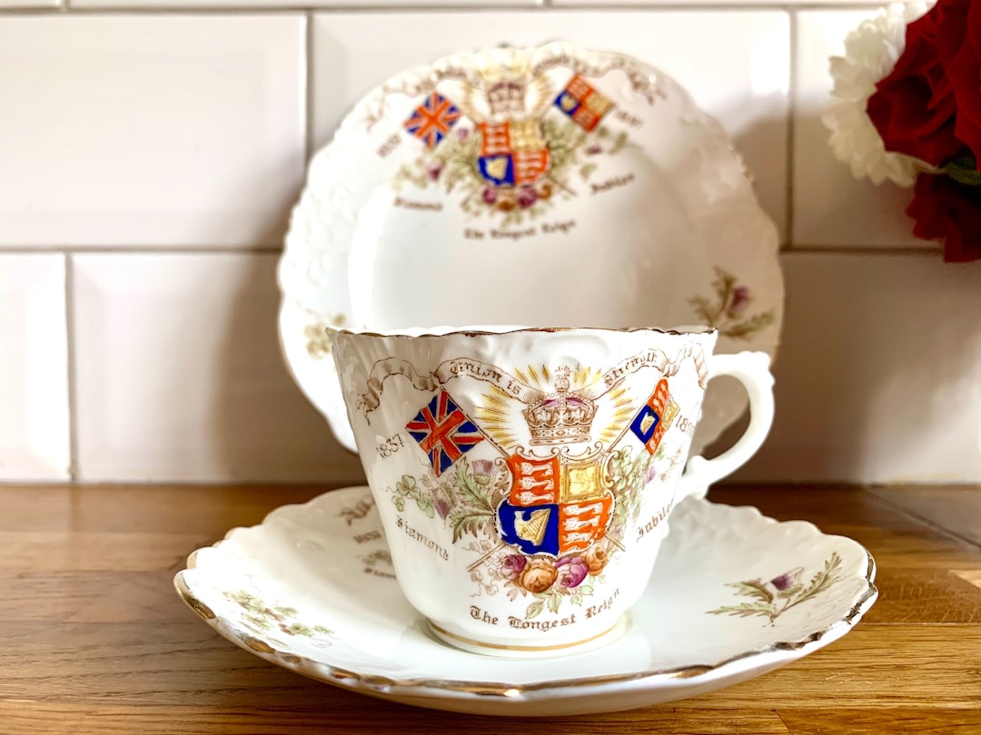 Rare Antique Collectible Victorian Tea Cup Trio. 1897. Queen Victoria ...
