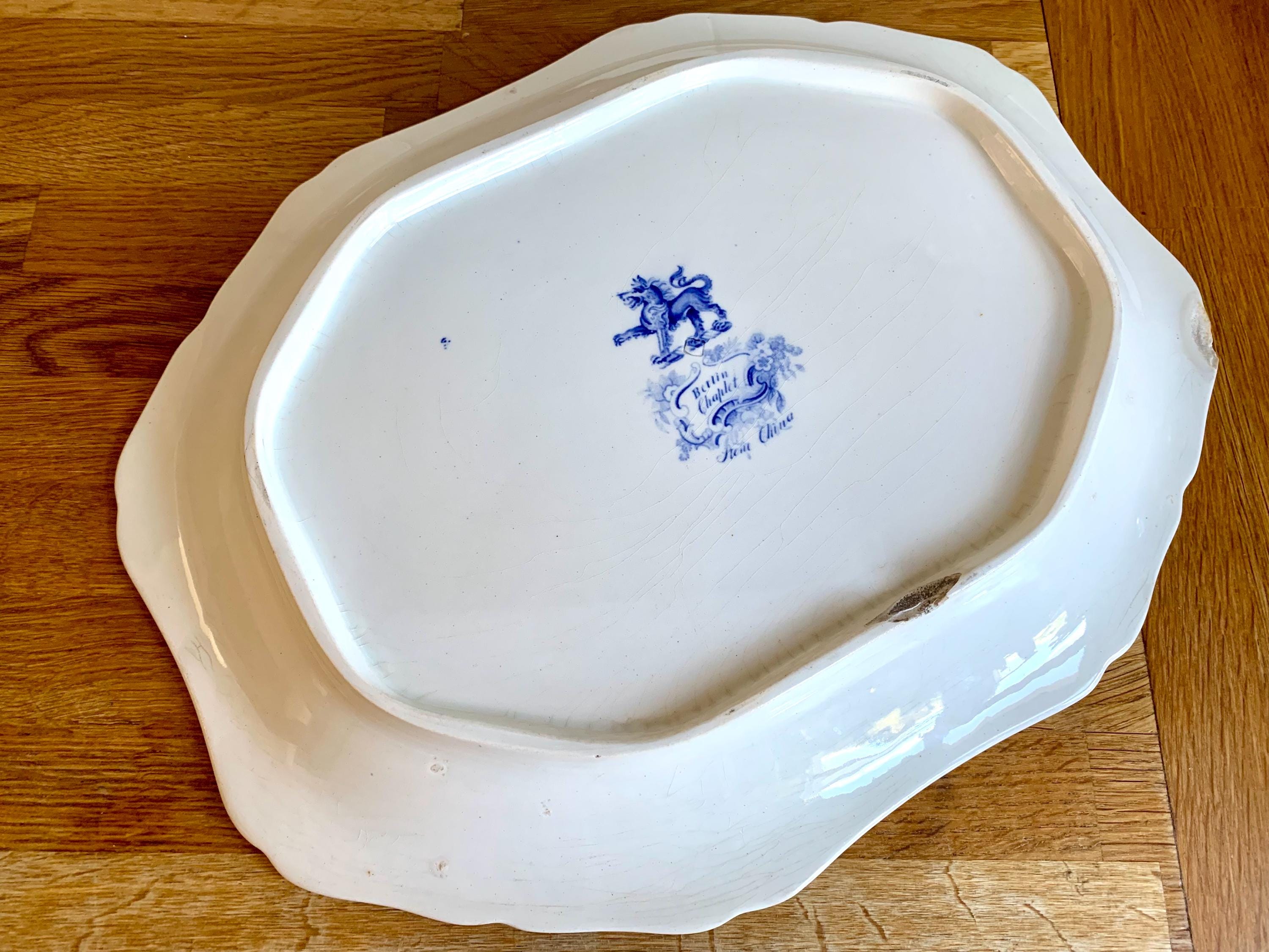 Antique Berlin Chaplet Stone China Platter. Rare 1830’s Minton Boyle ...