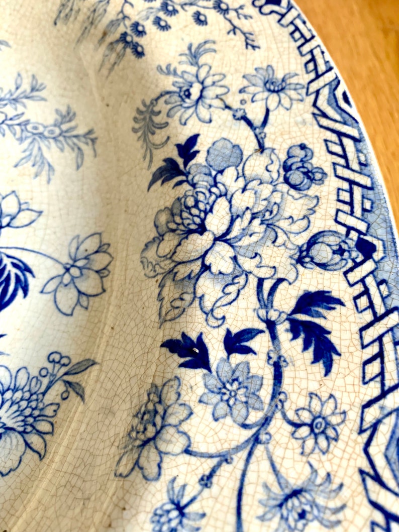 Antique Willow Platter. Blue and White Transferware. Meat Plate. - Etsy