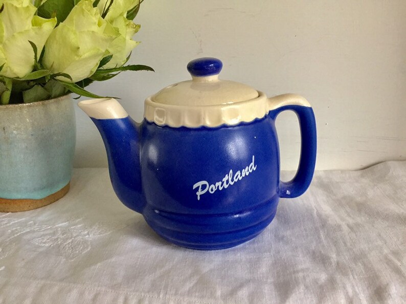 Blue Vintage Portland Devon Ware Teapot | Etsy UK