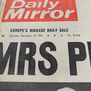 Original Daily Mirror Newspaper Celebrating Princess Anne’s Wedding ...