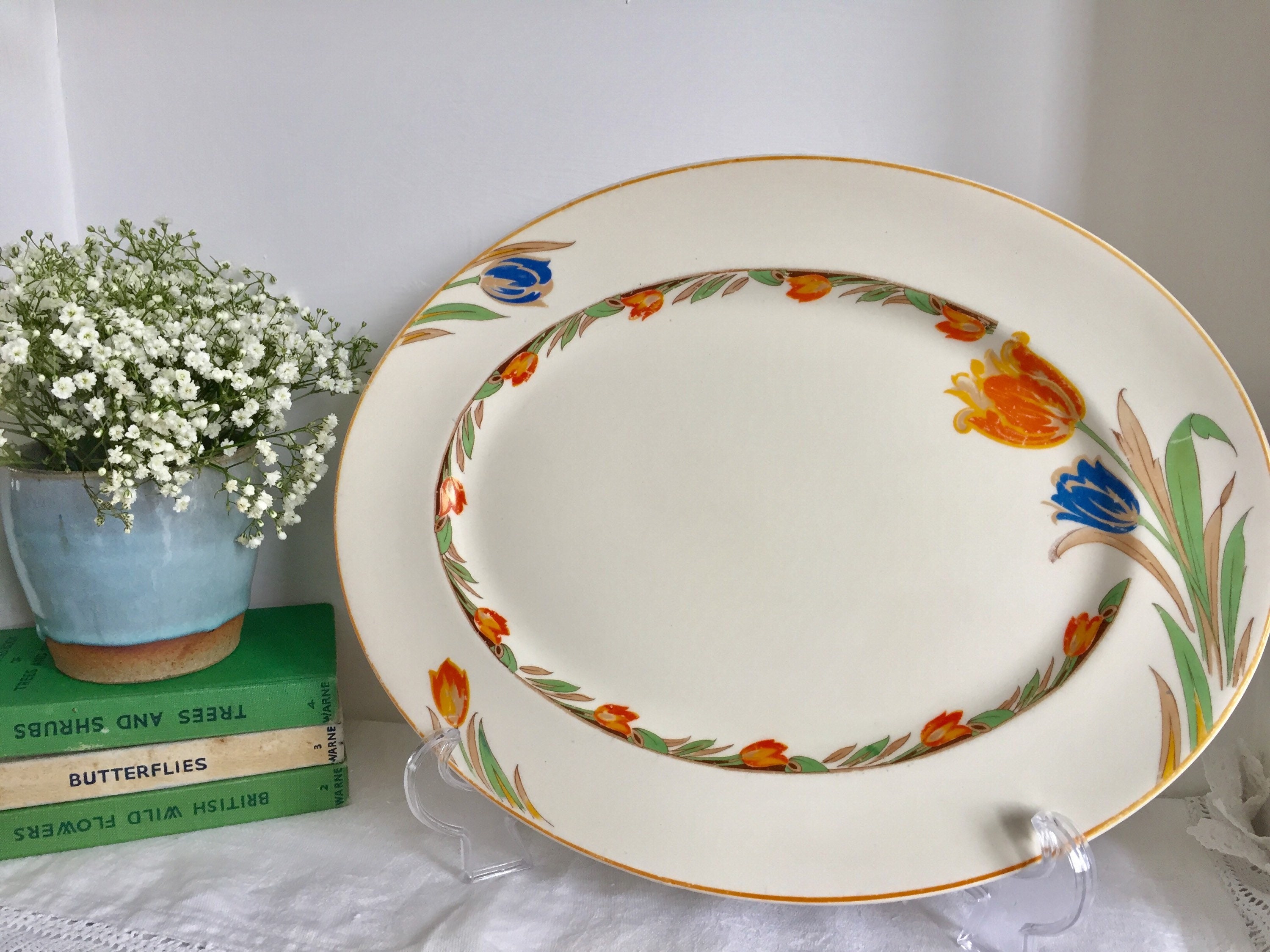 Art Deco. Myott. Staffordshire Ware Platter. Tulip Decorated. - Etsy UK