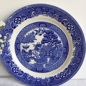 Antique Blue and White Willow Pattern Soup Bowls | Etsy