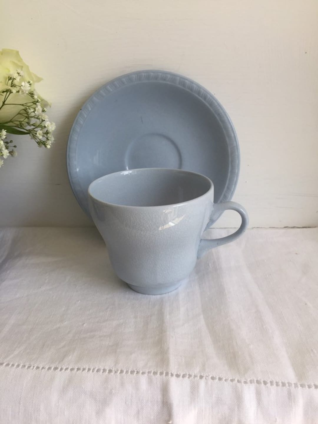 Vintage Pastel Ware Tea Cup and Saucer. Utilitarian Ware. - Etsy UK