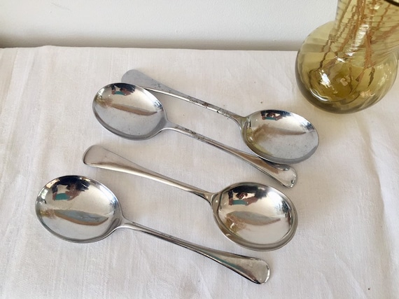 Vintage Sheffield Staybrite Vintage Desset Spoons. X4 | Etsy