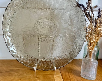 Vintage Brown Glass Plates, Brown Glass Fish Plate, Old Glass Snacks ...