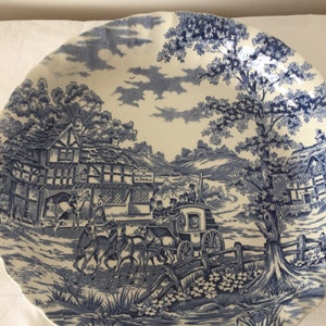 Large Serving Blue and White Serving Plate. "coaching Days" - Etsy