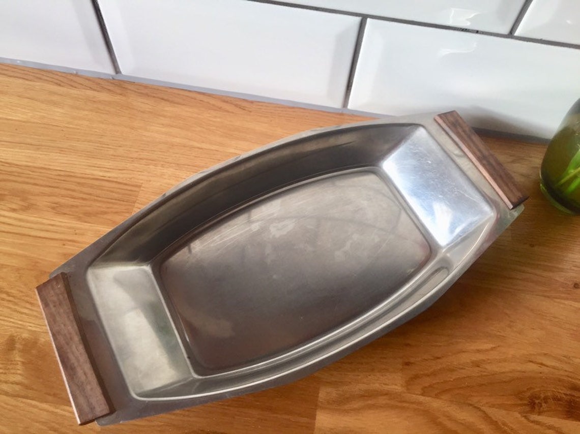 Vintage Stainless Steel Tray. Mid Century Modern. Retro Metal - Etsy